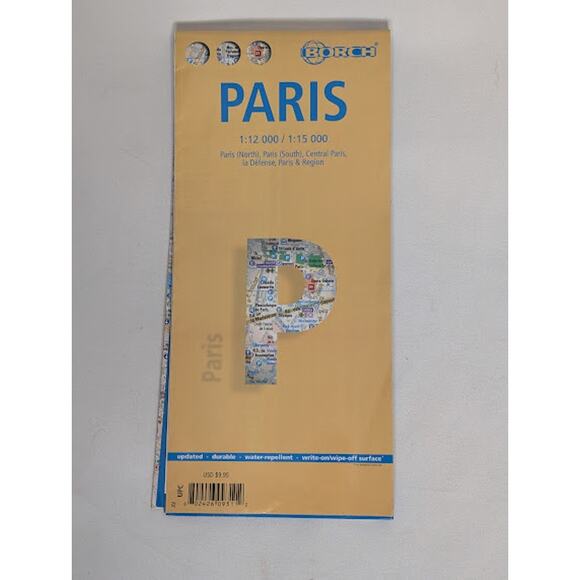Borch Maps | Wall Decor | Paris France Laminated Borch Map | Poshmark